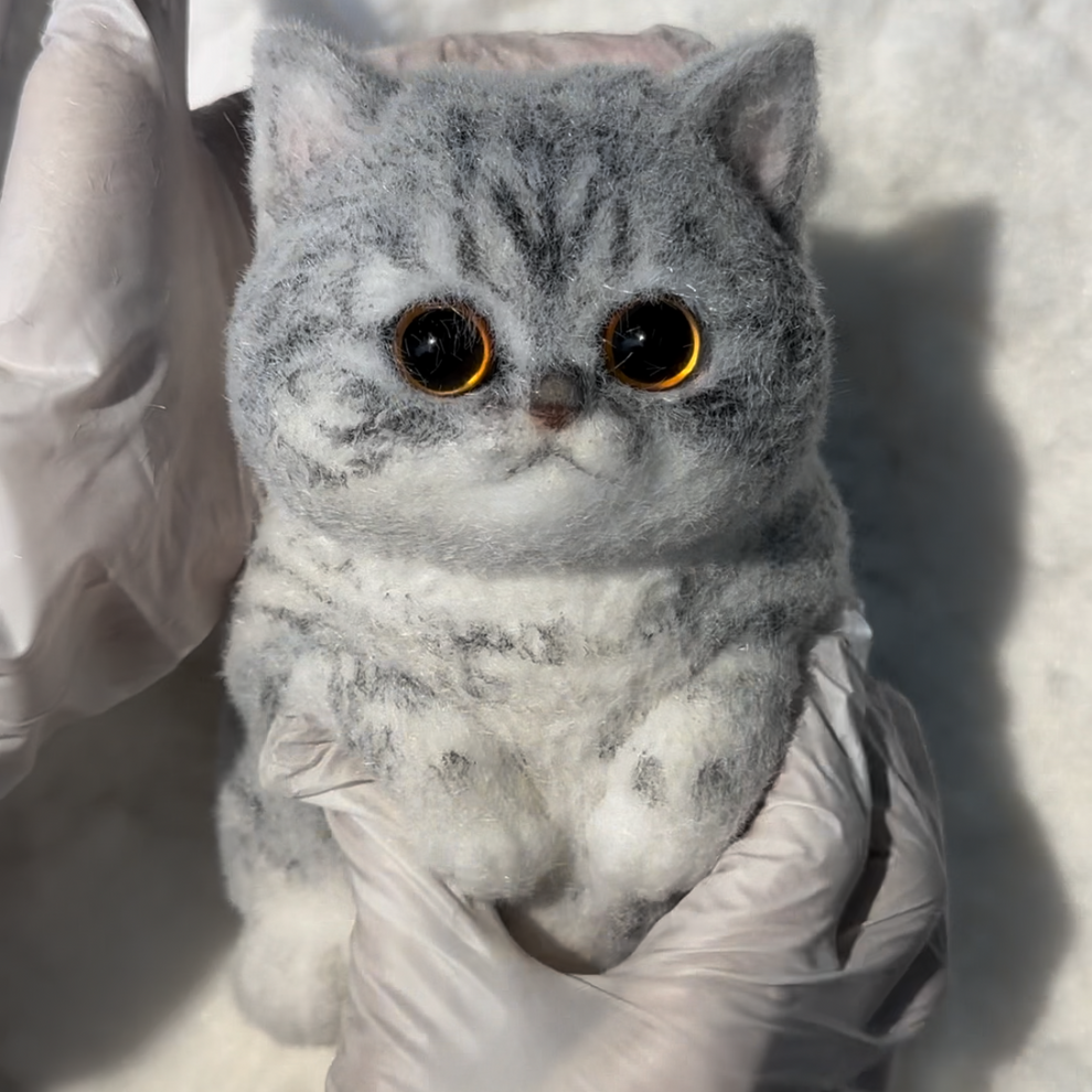A01:Chubby Gray Tabby Squishy Cat – Squishy Wang Diy